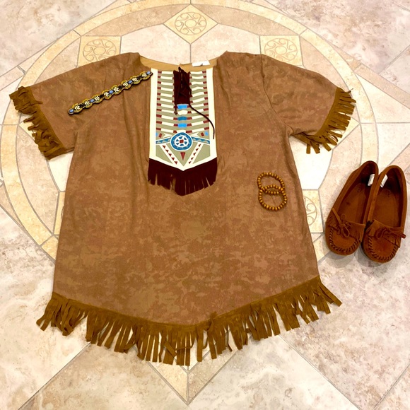 Other | Native American Tribal Indian Costume Tunic Top Bracelet Outfit ...